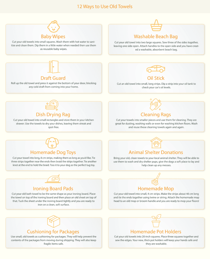 12 Creative Ways to Repurpose Old Bath Towels - You Comfort