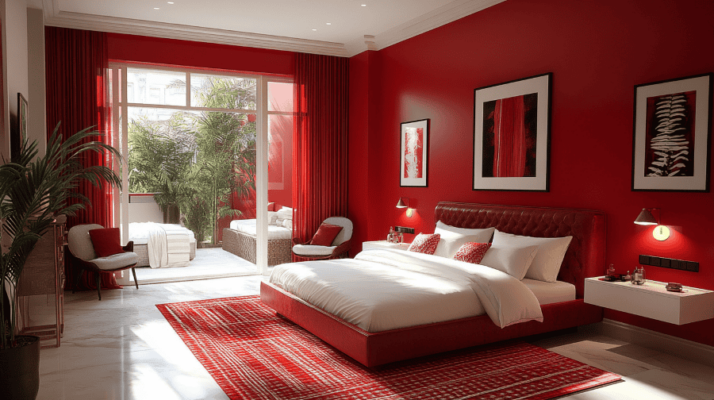 Striking Red Bedroom Designs - You Comfort